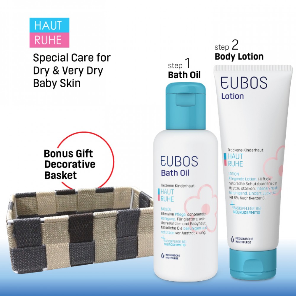 EUBOS BABY GIFT SET BATH OIL + LOTION