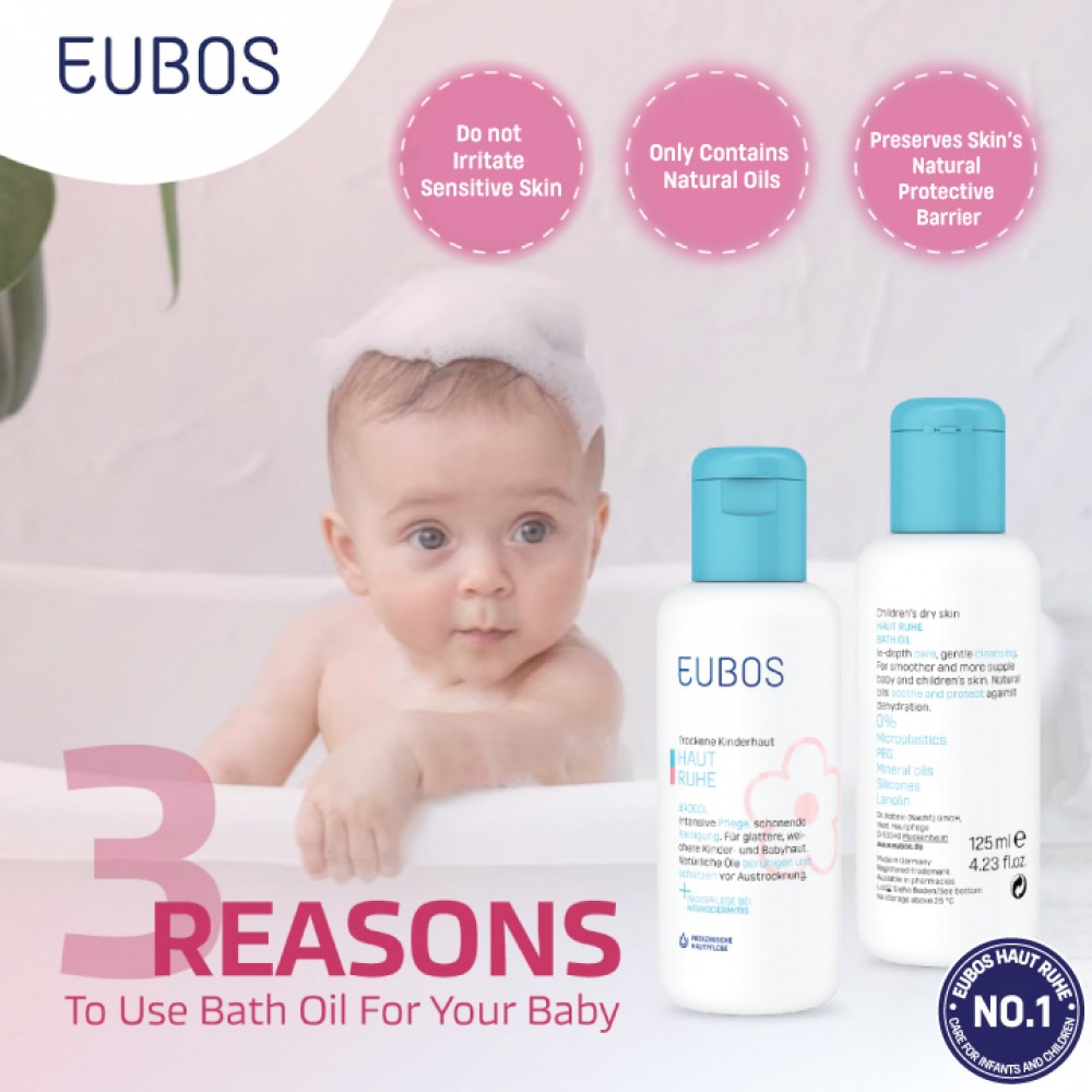 EUBOS BABY BATH OIL 125ML