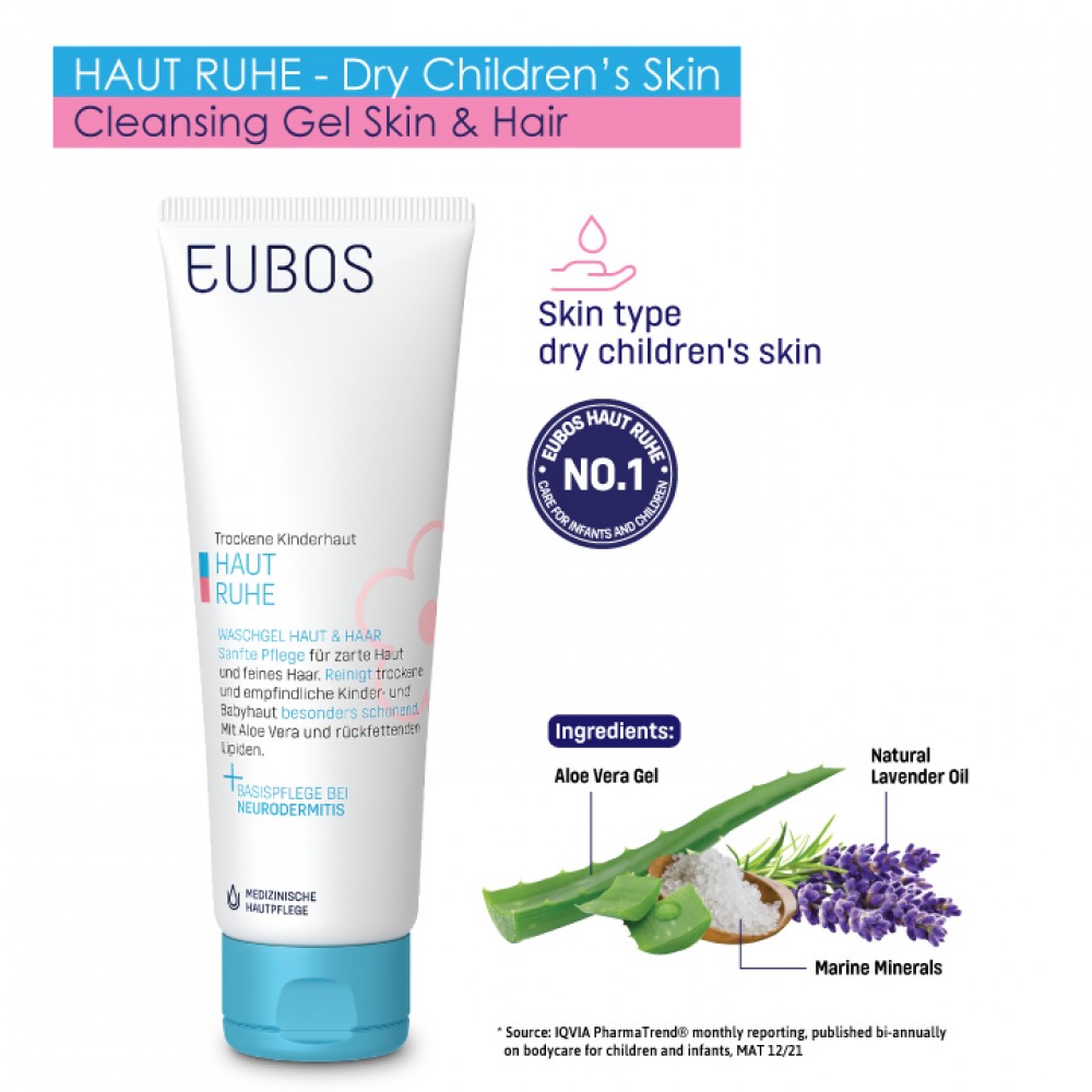 EUBOS BABY CLEANSING GEL SKIN & HAIR 125ML