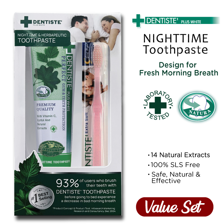 DENTISTE PLUS WHITE NIGHTTIME TOOTHPASTE 100ML VALUE SET